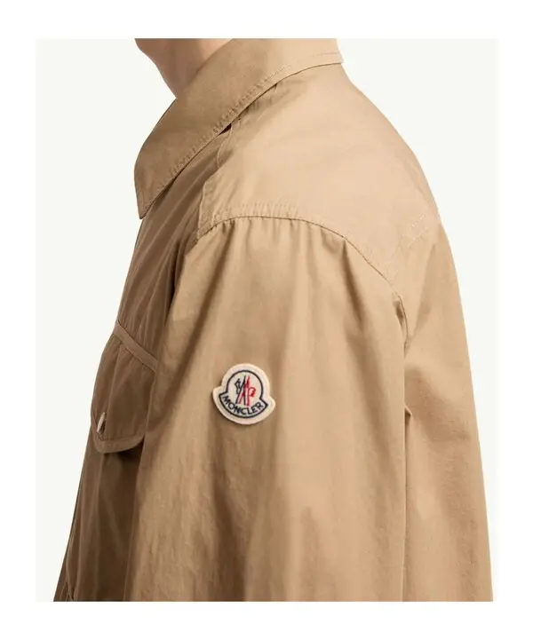 Moncler Logo Patch Zip Up Shirt Jacket