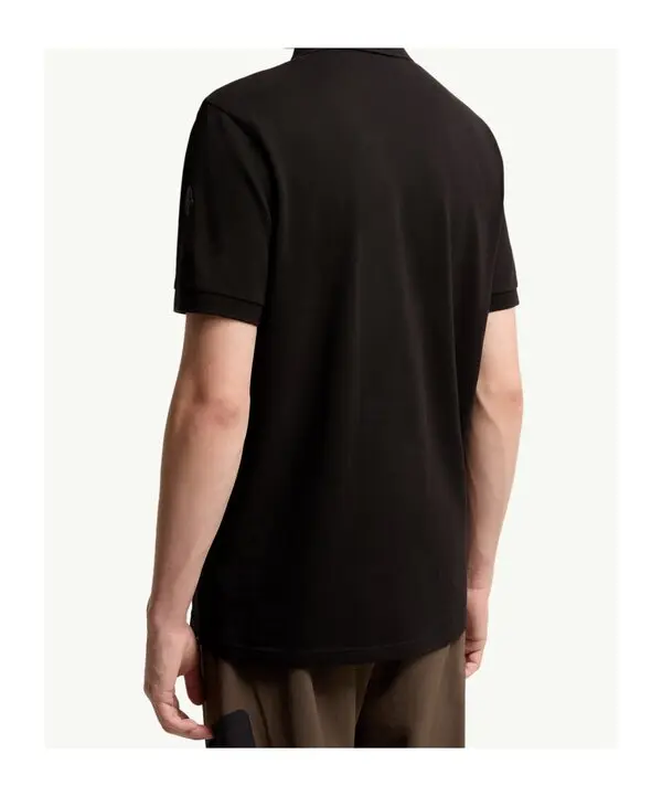 Moncler Logo Patch Short-sleeved Polo Shirt - Black