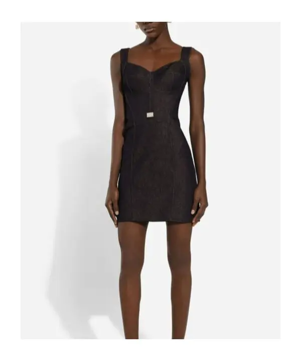 Dolce & Gabbana Logo Plaque Bustier Dress