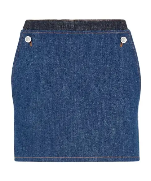 Fendi Denim Panelled Logo Patch Shorts - Blue
