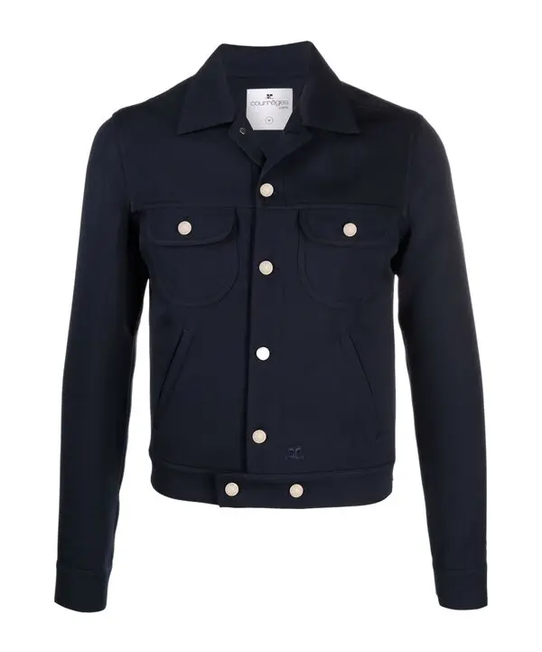 COURREGES Twill Trucker Jacket - Black