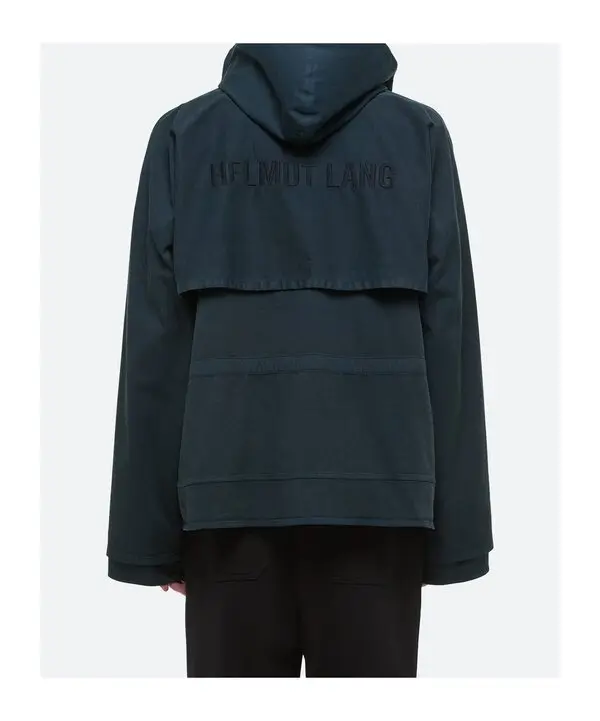 Helmut Lang Garment-dyed Zip-up Windbreaker With Drawstring Detail - Black
