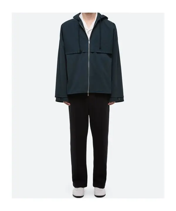 Helmut Lang Garment-dyed Zip-up Windbreaker With Drawstring Detail - Black
