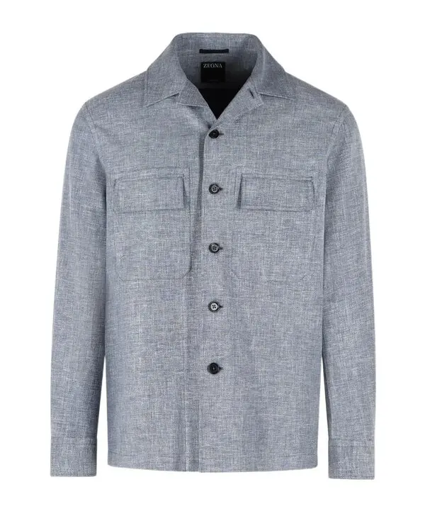 Zegna Button-up Flap-pocket Shirt - Gray