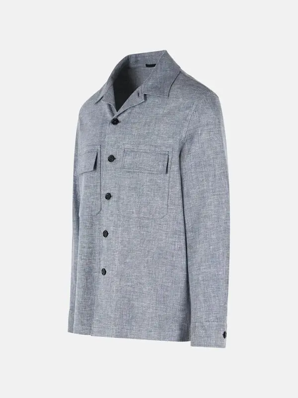 Zegna Button-up Flap-pocket Shirt - Gray