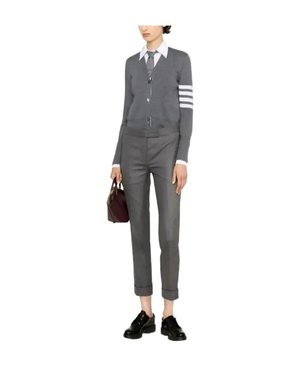 Thom Browne Super 120's Twill Skinny Trousers - Medium Gray
