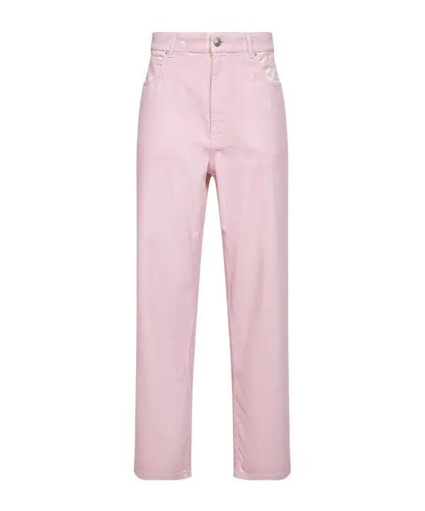 Marni Logo Patch Straight Leg Jeans - Pink