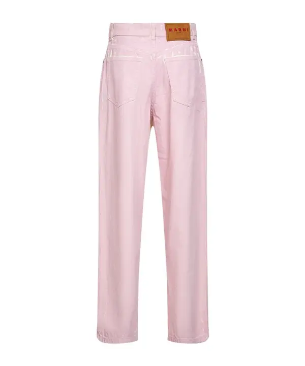 Marni Logo Patch Straight Leg Jeans - Pink