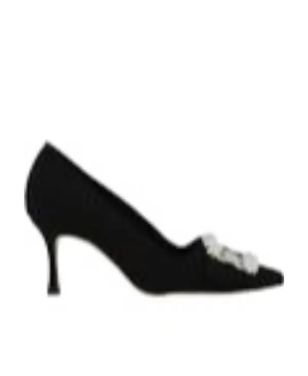Manolo Blahnik Pointed Toe High Heels With Embellished Detail - Black