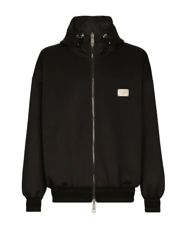 Dolce & Gabbana Reversible Zip-up Jacket With Logo Detail - Black