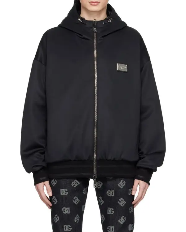 Dolce & Gabbana Reversible Zip-up Jacket With Logo Detail - Black