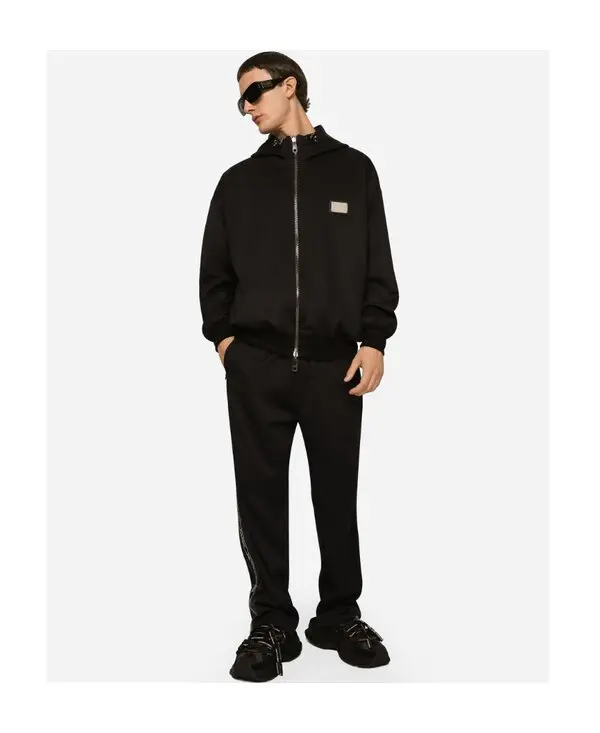 Dolce & Gabbana Reversible Zip-up Jacket With Logo Detail - Black