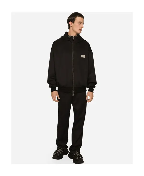 Dolce & Gabbana Reversible Zip-up Jacket With Logo Detail - Black