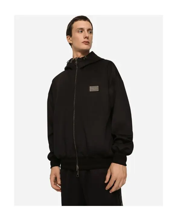 Dolce & Gabbana Reversible Zip-up Jacket With Logo Detail - Black