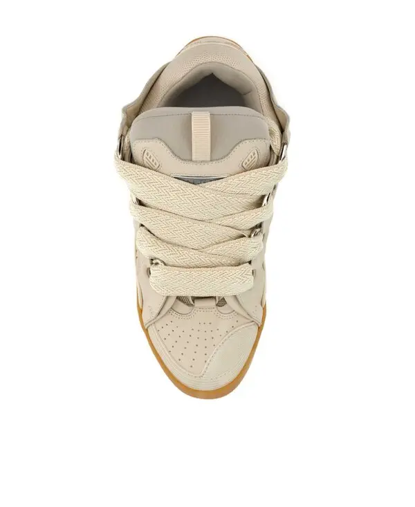 LANVIN Curb Lace-up Sneakers - Nude
