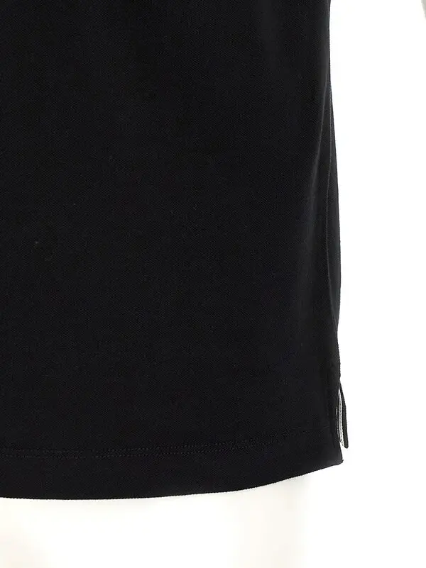 Stone Island Logo Patch Buttoned Polo Shirt - Black