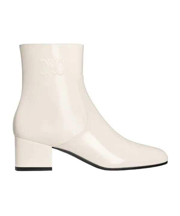 Celine Les Bottes Triomphe Zipped Boot In Patent Calfskin