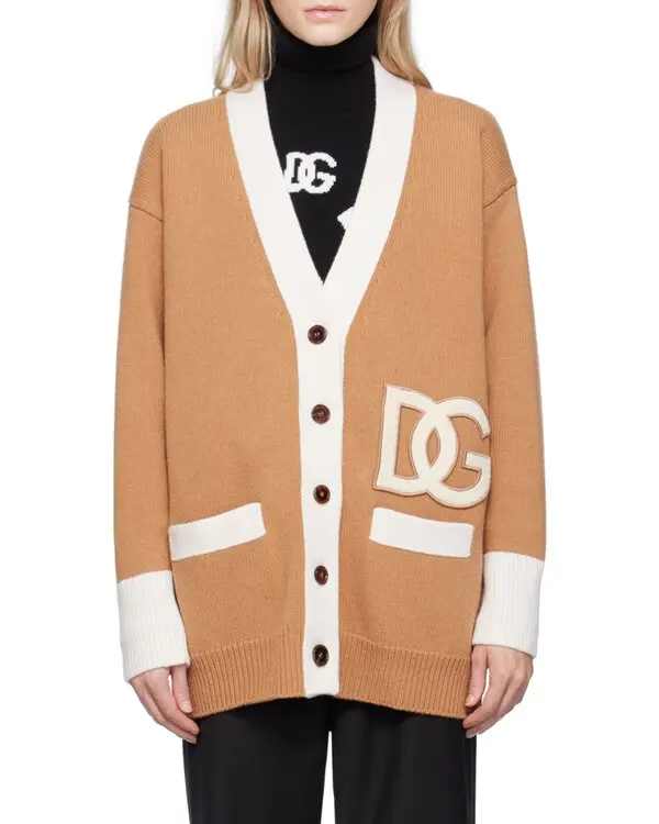 Dolce & Gabbana Logo Patch V-neck Cardigan