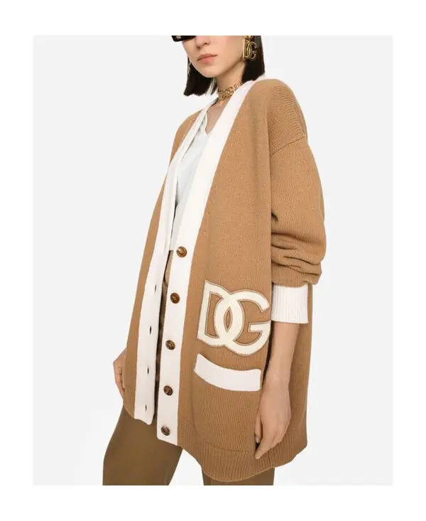 Dolce & Gabbana Logo Patch V-neck Cardigan