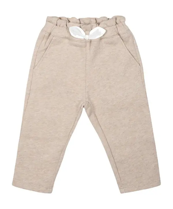 Chloé Bow-detail Cotton Trousers - Nude