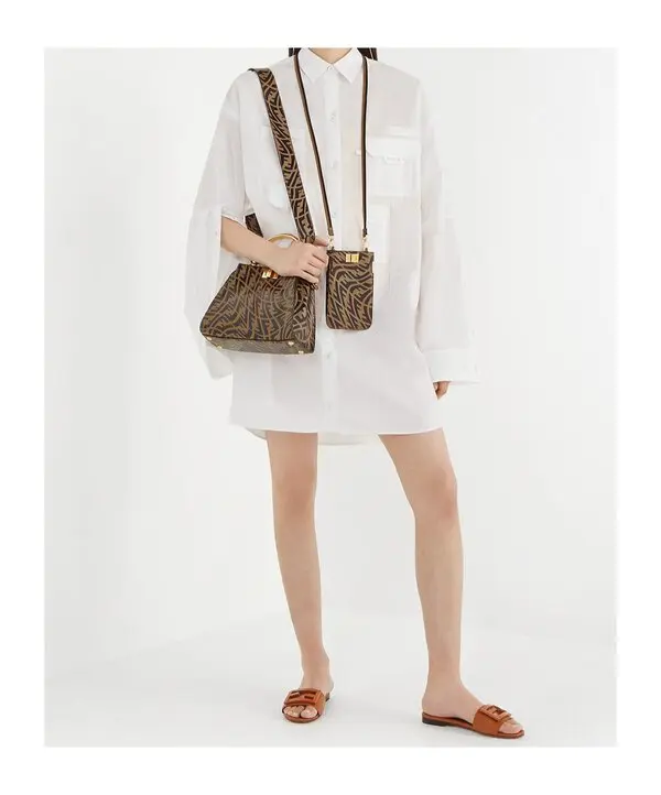 Fendi Ff Logo Plaque Open Toe Flat Sandals