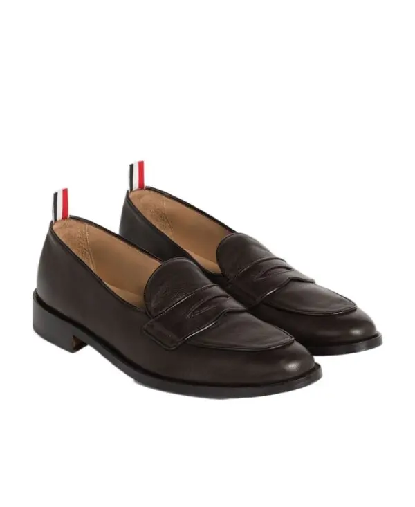 Thom Browne Grosgrain-loop Trim Loafers - Brown