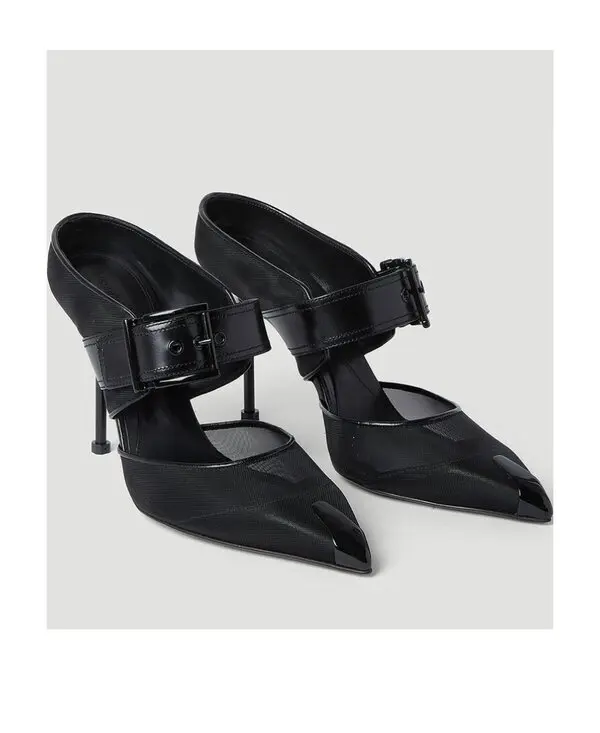 Alexander McQueen Punk Buckle Heeled Mules