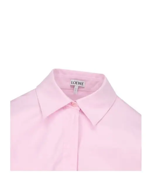 Loewe Belted Ruched Cotton Poplin Shirt