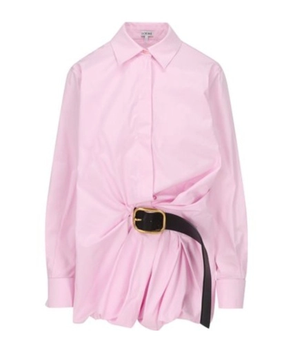 Loewe Belted Shirt With Asymmetrical Pendant - Pink