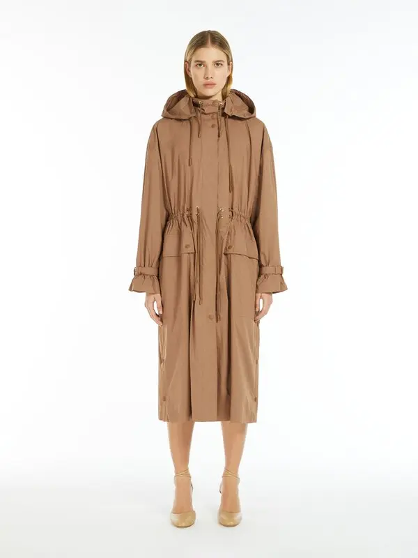 Max Mara Hooded Drawstring Coat - Cuoio