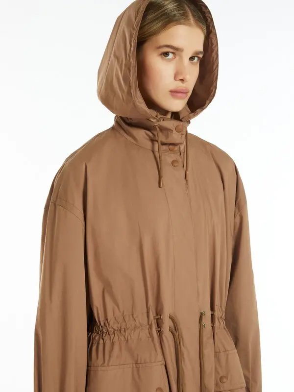 Max Mara Hooded Drawstring Coat - Cuoio