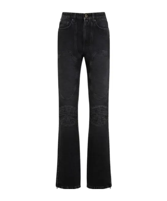 JEAN PAUL GAULTIER High Waist Lace-up Jeans
