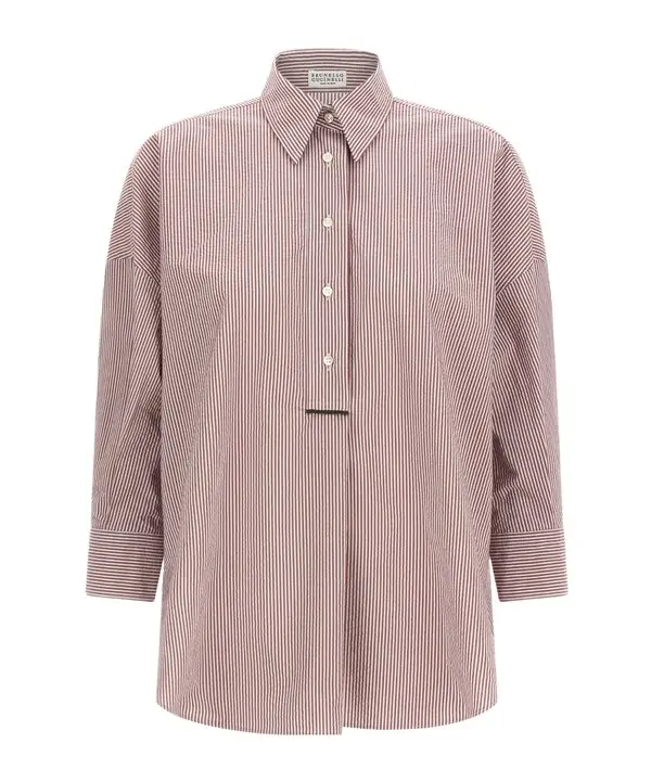 Brunello Cucinelli Striped Long Sleeve Shirt