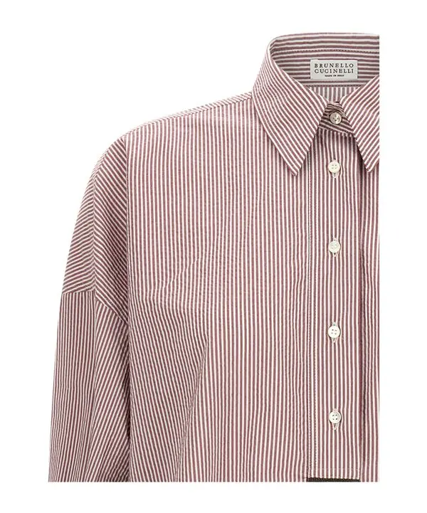 Brunello Cucinelli Striped Long Sleeve Shirt
