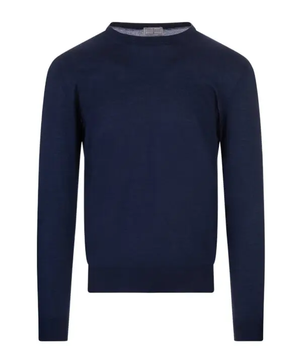 Fedeli Long-sleeved Crewneck Jumper - Black