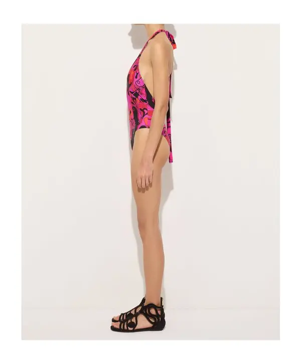 Emilio Pucci Halterneck Printed One Piece Swimsuit
