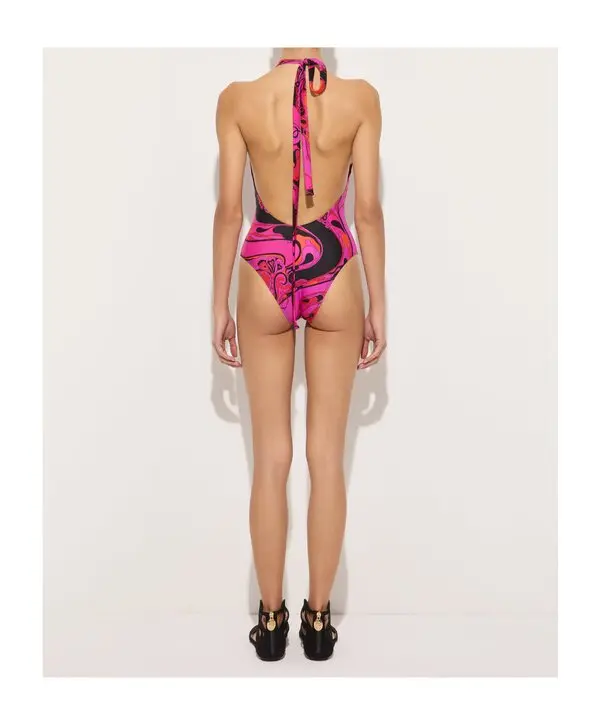 Emilio Pucci Halterneck Printed One Piece Swimsuit
