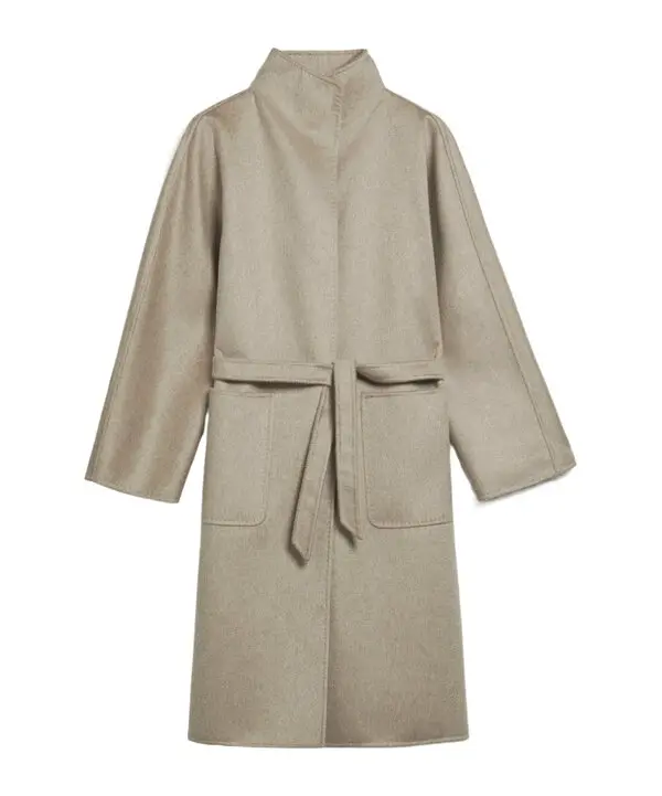 Max Mara Lilia Belted Long-sleeved Coat - Sand