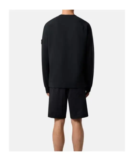 Stone Island Crewneck Sweatshirt With Ghost Badge - Black