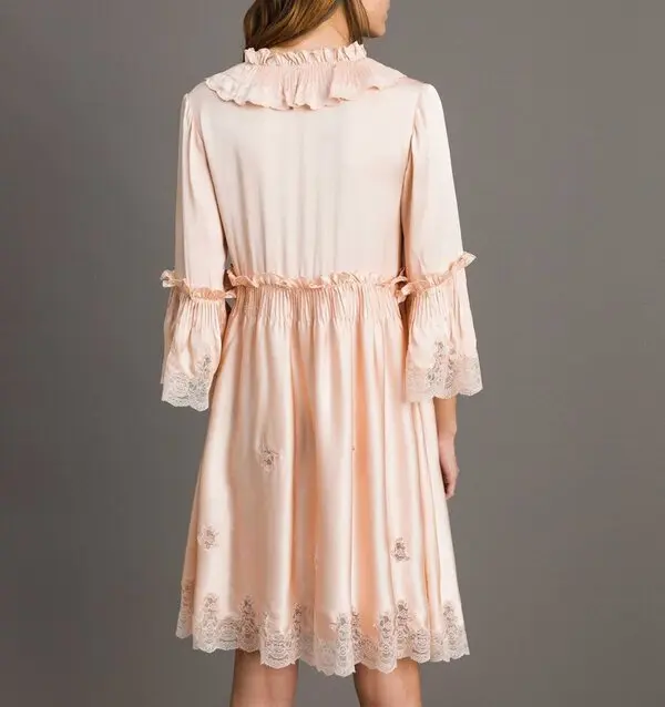 TWINSET Dress With Lace And Ruffle Details