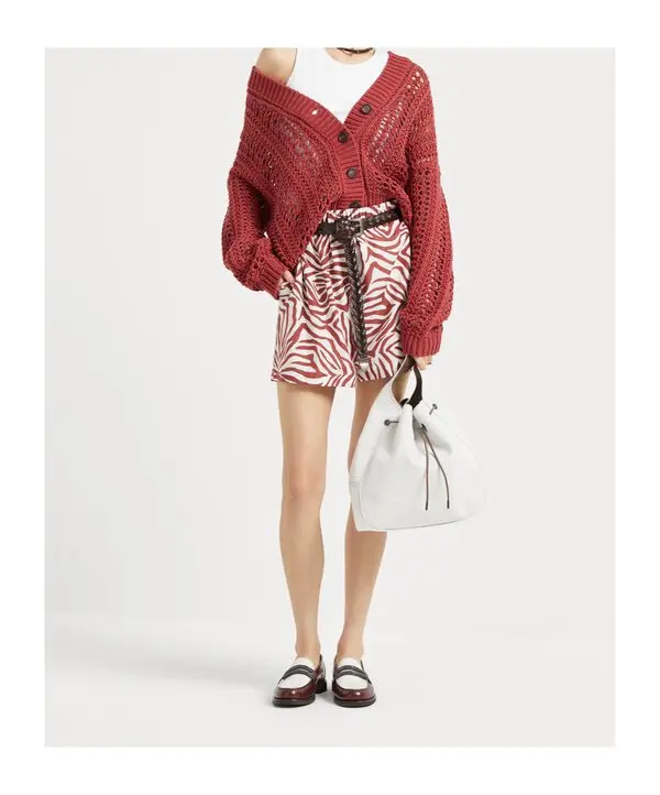 Brunello Cucinelli Printed Poplin Track Shorts