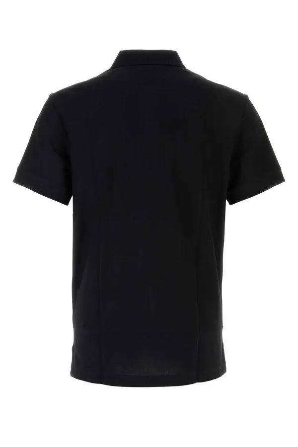 Burberry Logo Embroidered Short-sleeved Polo Shirt - Black