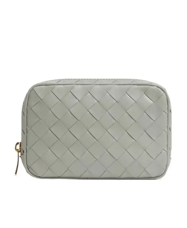 Bottega Veneta Small Intrecciato Zippered Pouch - Gray