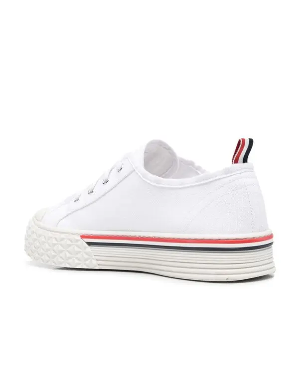 Thom Browne Striped Trimmed Low-top Sneakers - White