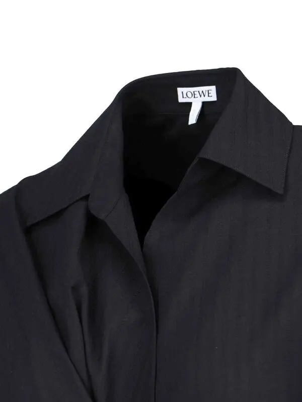 Loewe Buckle Detailed Gathered Midi Dress