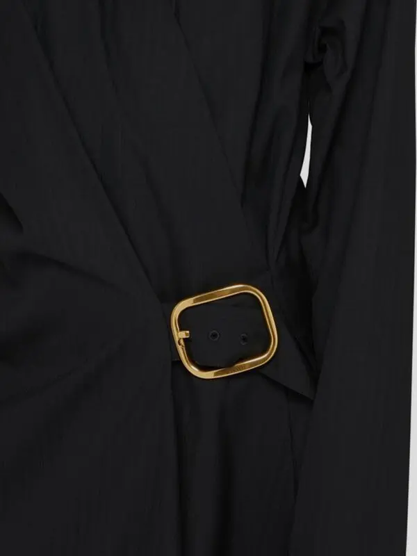 Loewe Buckle Detailed Gathered Midi Dress