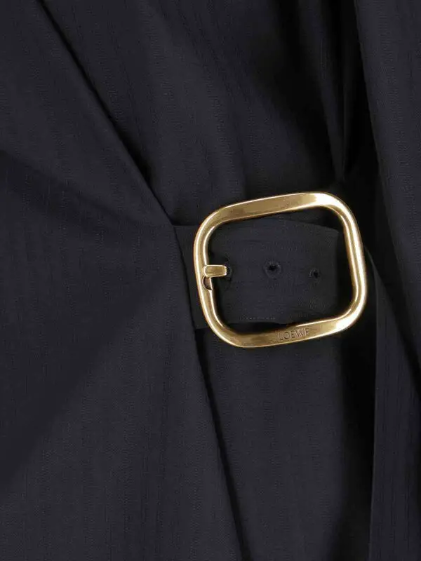 Loewe Buckle Detailed Gathered Midi Dress