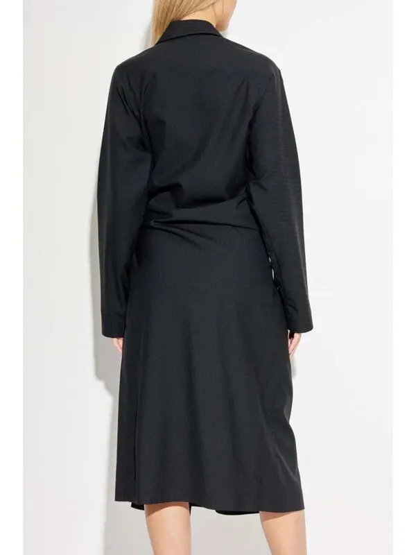 Loewe Buckle Detailed Gathered Midi Dress