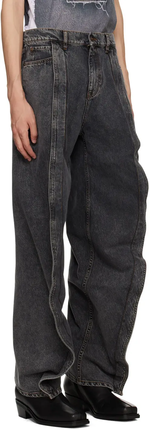 Y/project Draped Low-rise Wide-leg Jeans
