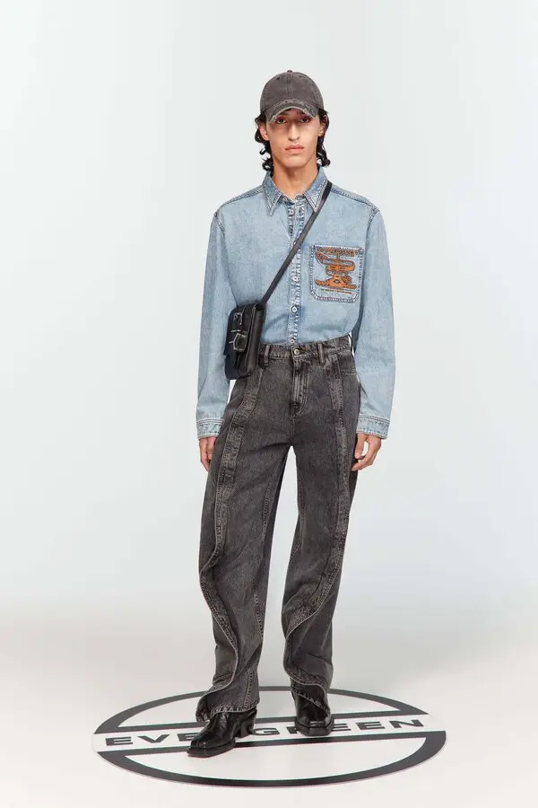 Y/project Draped Low-rise Wide-leg Jeans